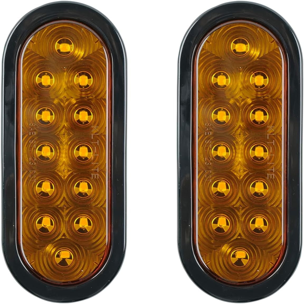 2 count 6" Oval Red Tail Trailer Light 12LEDs, IP65 , Stop Turn Signal ...