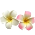 2 count 7Cm White and Hawaiian Frangipani Plumeria Clips and Barrettes ...