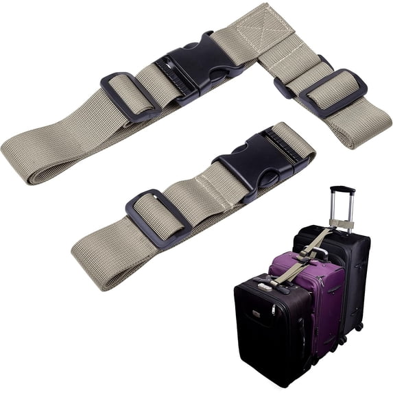 2 count Add a Bag Luggage Strap, Heavy Duty Adjustable Suitcase Belt ...