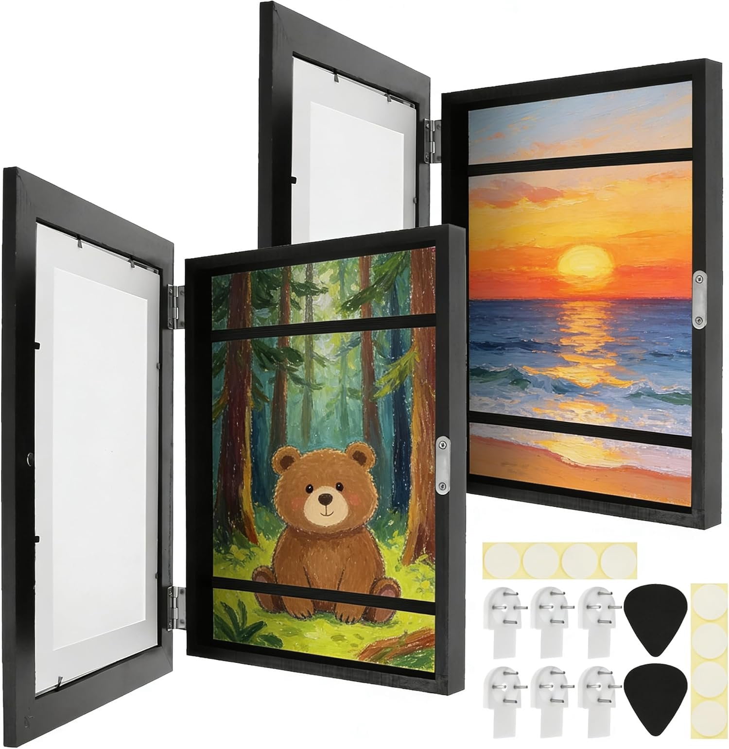 2 count Art Frame Changeable 8.5x11 Letter Size Display with Mat ...