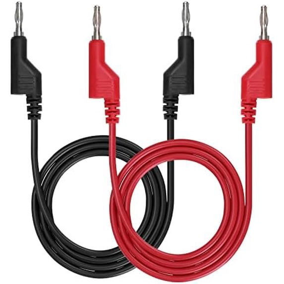 2 count Banana to Banana Plug Test Leads - Stackable 4MM Banana Plug ...