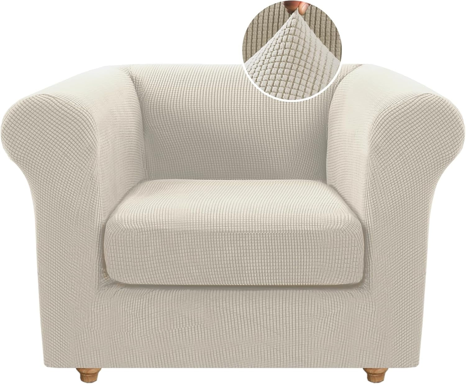 2 count Chesterfield Armchair Cover Stretch Chair Covers with Mid ...