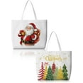 2 count Christmas Canvas Tote Bags Merry Xmas Tree Aesthetic Grocery ...
