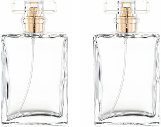 2 count Clear Glass Perfume Atomizer,100ml Empty Refillable Perfume ...