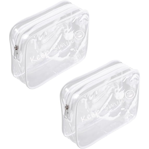 2 count Clear PVC Toiletry Bag Transparent Bag Minimalism Makeup Bag ...