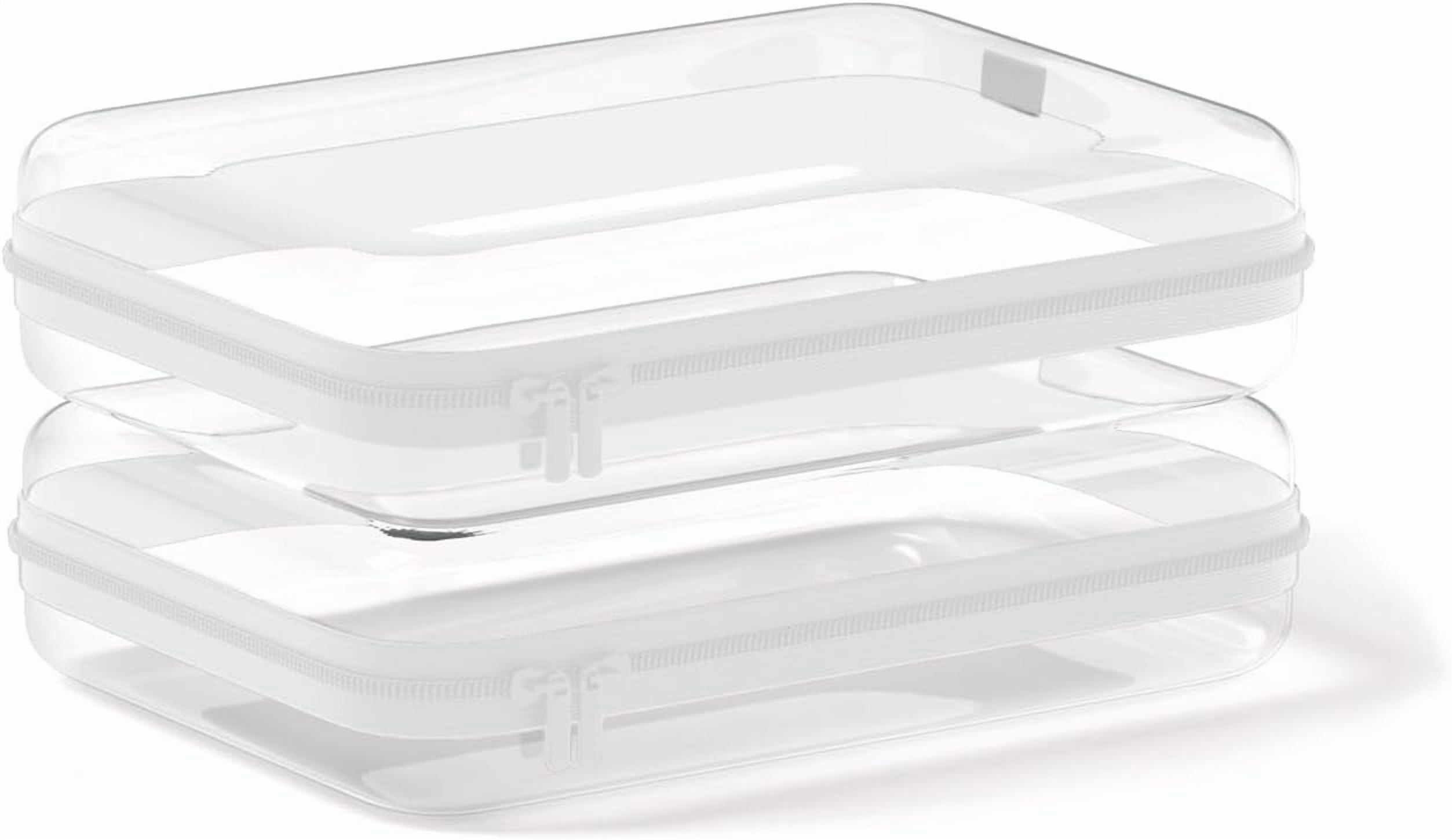 2 count Clear Zipper Pouches, White BIiss Plastic Bins for Organizing ...