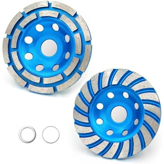 2 count Concrete Cup Wheels 115mm 4-1/2" Set (Double Row + Turbo Row ...