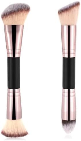 2 count -Ended Foundation Makeup Brushes Two-in- Flat Concealer Brush ...