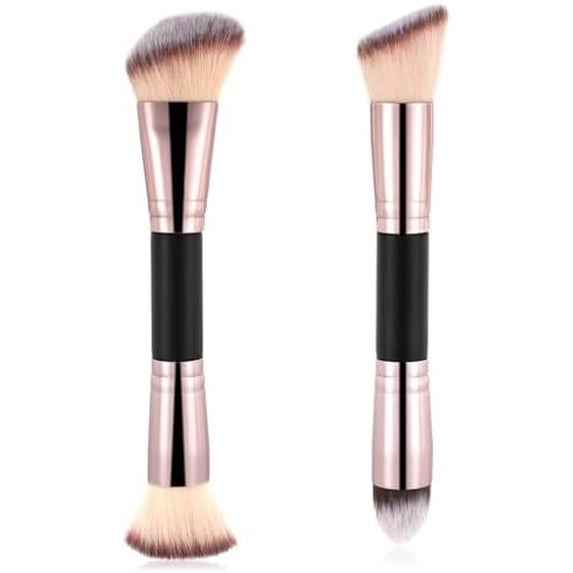 2 count -Ended Foundation Makeup Brushes Two-in- Flat Concealer Brush ...