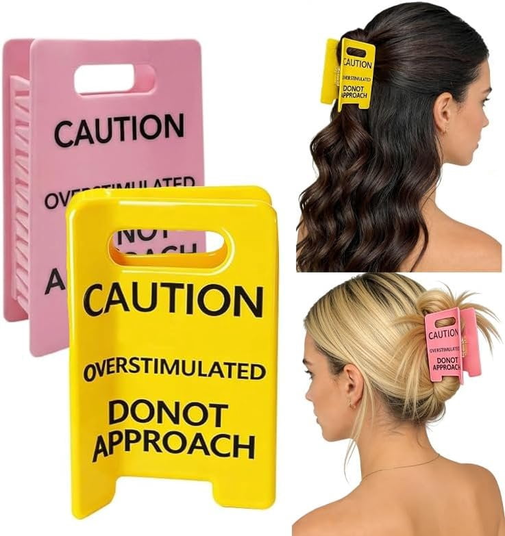 2 count Excessive symbol hair clip, big yellow hair clip, persist ...