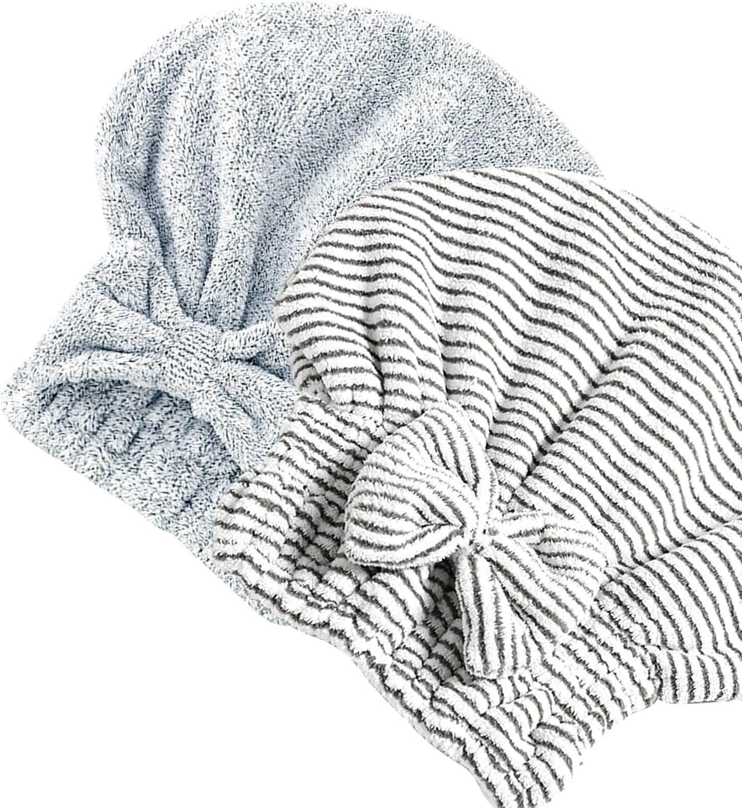 2 count Fiber Hair Drying Caps, Large Hair Wrap Towels, Soft & Ultra ...