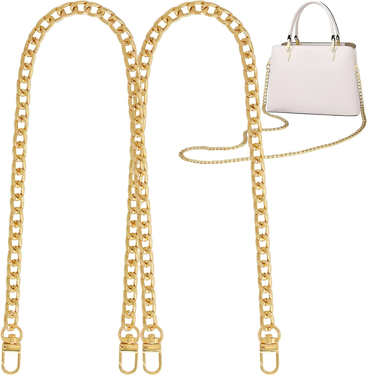 2 count Flat Purse Chain Strap Crossbody Bag Replacement Strap with ...