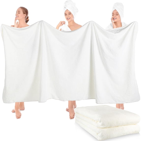 2 count Fleece Bath Towels, 40 x 80 Inch Bath Sheets Microfiber Coral ...