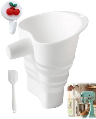 2 count Flour Funnel for Kitchen Aid Mixer, KSM150 4.5-5 Quart Tilt ...