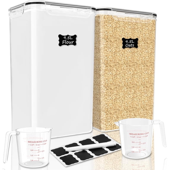 2 count Flour Sugar Storage Containers (9.5L | 321 Oz) Storage ...