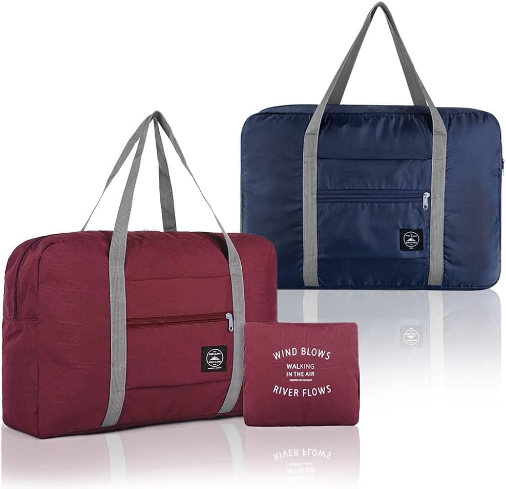 2 count Foldable Travel Duffel Bags, Lightweight Carry- Bags, Suitable ...