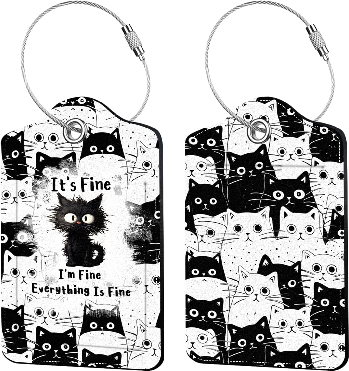 2 count Funny Luggage Tags for Suitcase, Leather Luggage Tags Cute ...