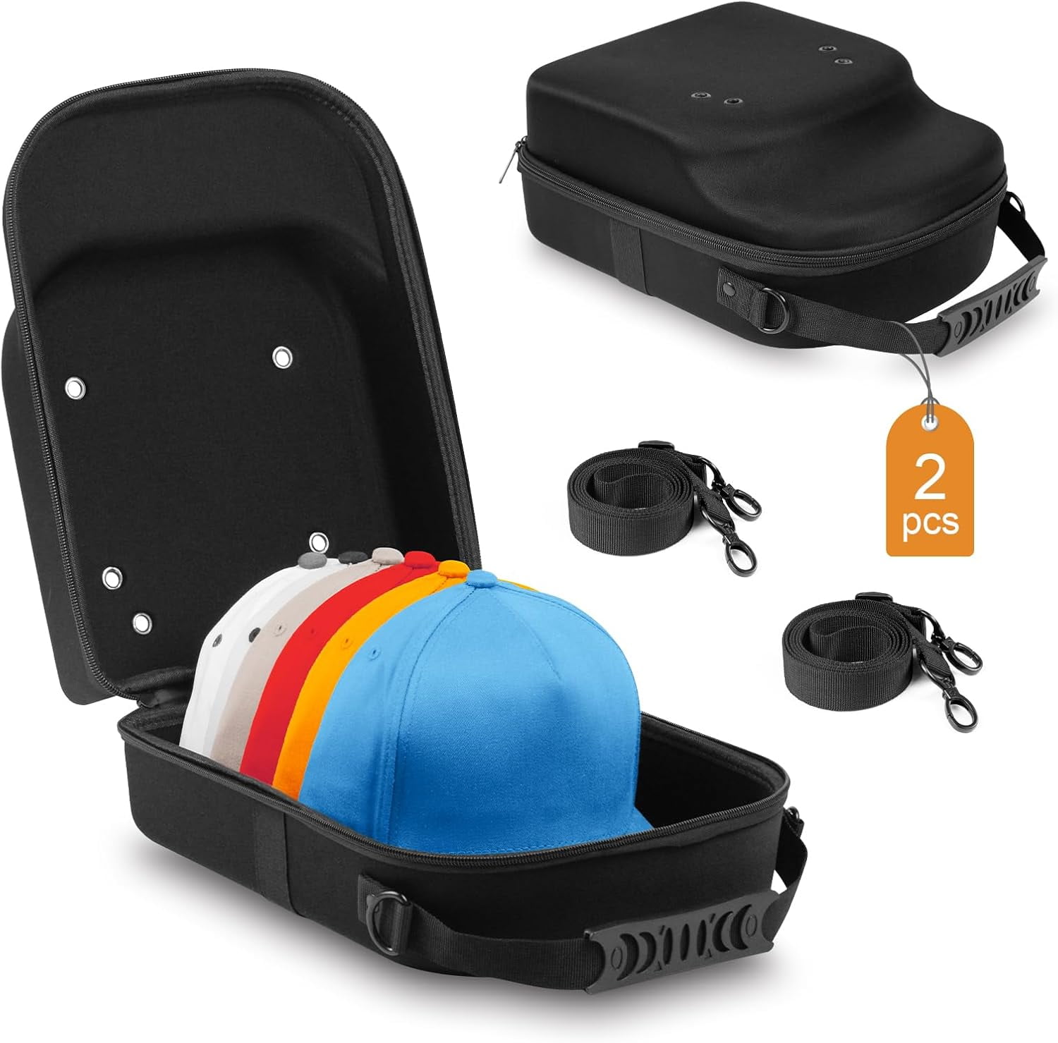 2 count Hard Hat Travel Cases for Baseball Caps - Crush Proof Cap ...