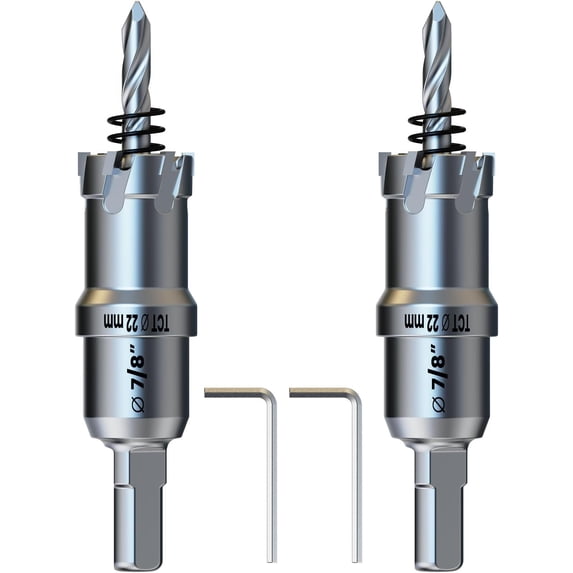 2 count Hole 7/8" (22mm) Hole Drill Bit w/ Drill Bit Hard Tipped Hole ...