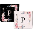 2 count Initial Letter PU Leather Small Squeeze Purse Pouch Mini Bag ...