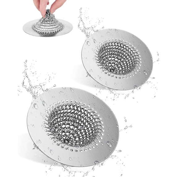 2 count Kitchen Sink Drain Strainer, Flippable Mesh Sink Strainer, 304 ...