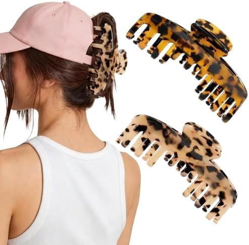 2 count Large Hat Claw Clips for Women, Trucker Hat Hair Clips for ...