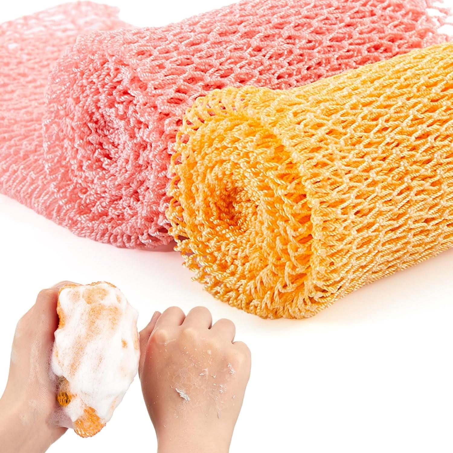 2 count Net Sponge Net Bath Rag Washcloth Towel Shower for Daily Use or ...