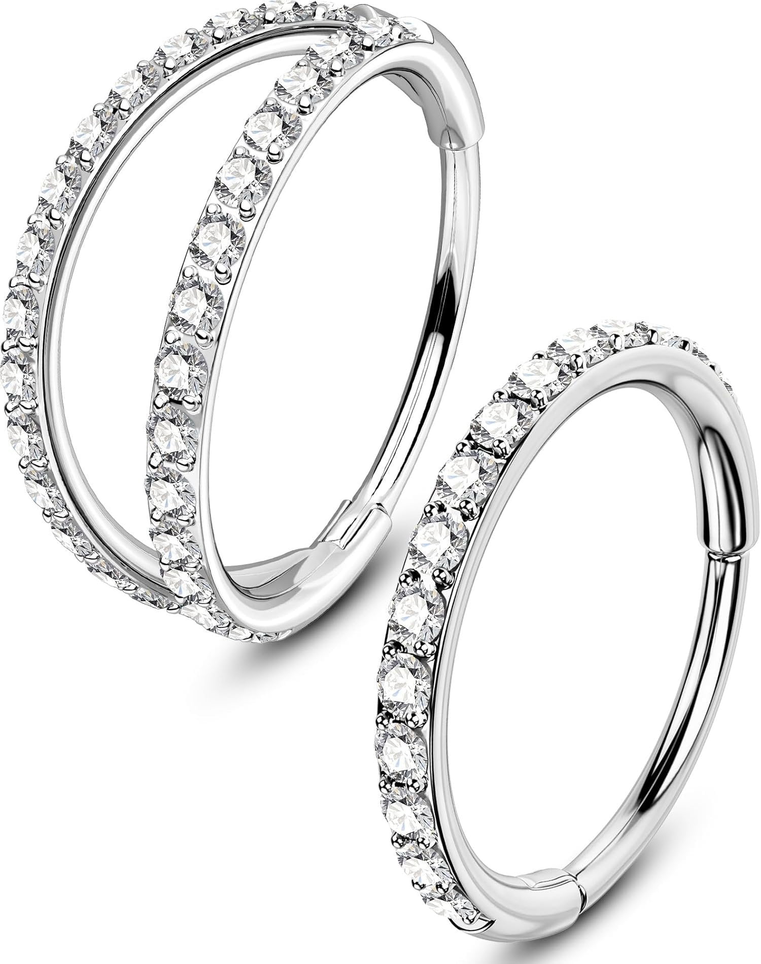 2 count Nose Rings, 20G Single and Double Hoop Nose Rings for women ...