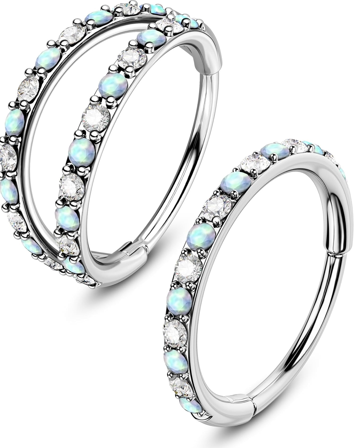 2 count Nose Rings, 20G Single and Double Hoop Nose Rings for women ...