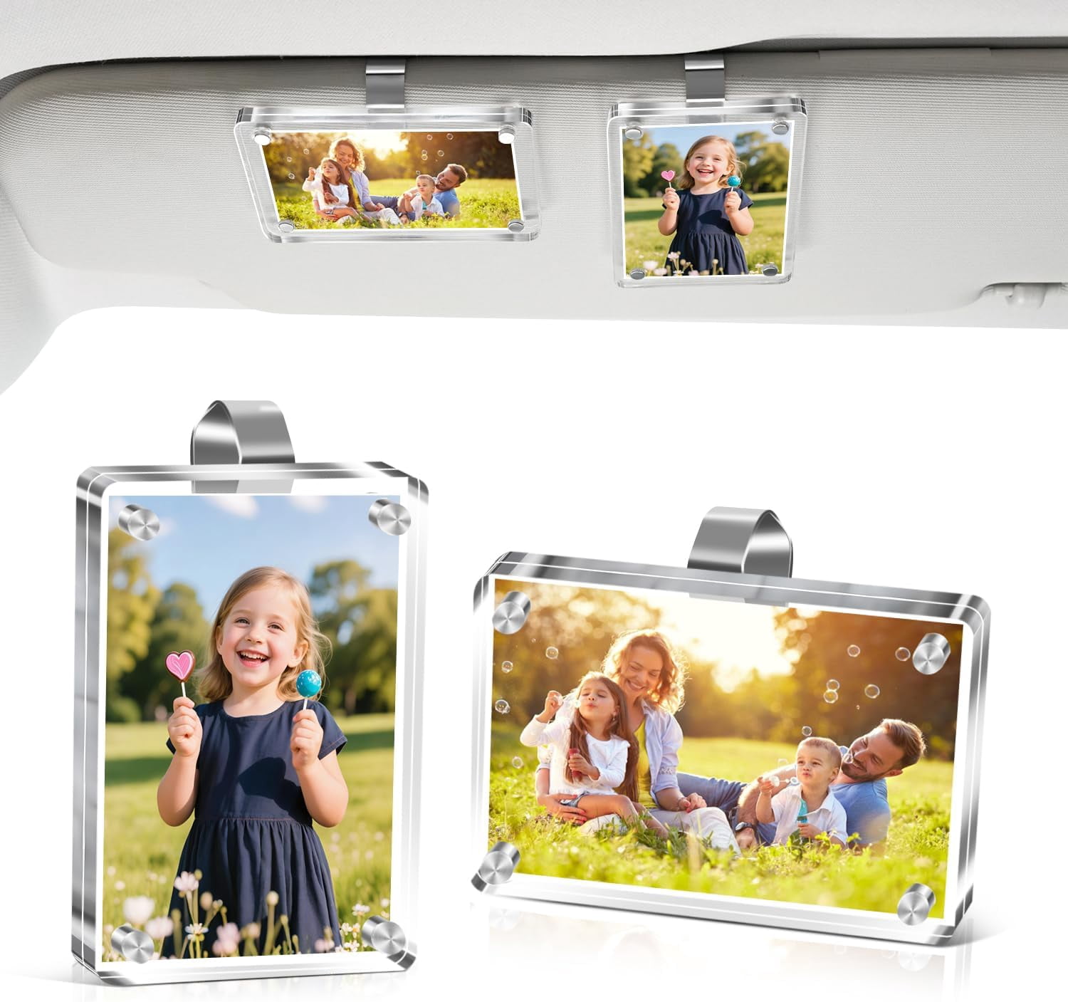 2 count Picture Holder for Visor, Visor Photo Clip, Personalized Photo ...