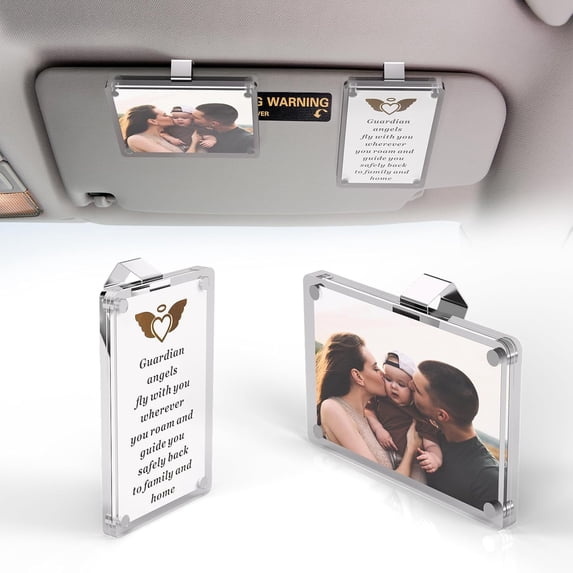 2 count Picture Holder for Sun Visor, Visor Photo Clip Display Frame ...