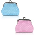 2 count Polka Dot Purse for Women, Small Change Purse Lock Wallet ...