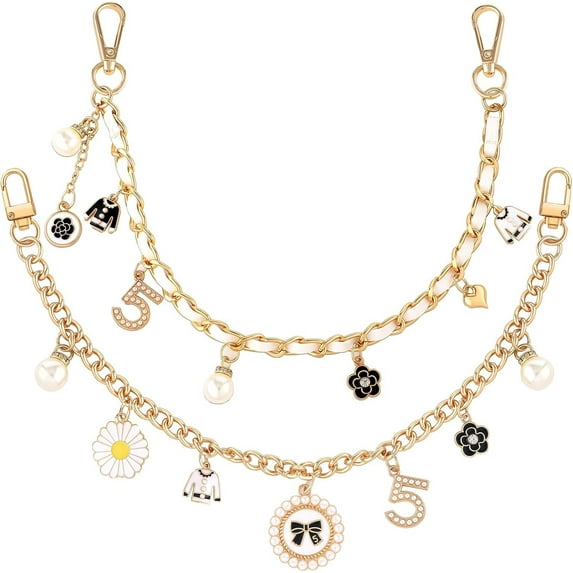 2 count Purse Extender Chain Bag Extender Chain White Leather Purse ...