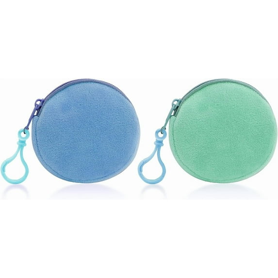 2 count Purse, Fashion Soft Plush Round Pouch, Portable Small Change ...