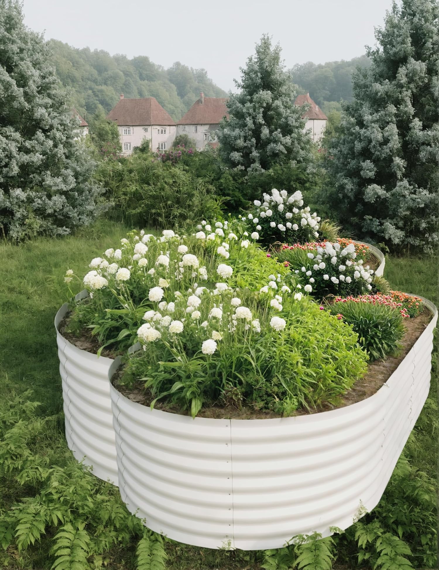 2 count Raised Garden Beds Outdoor 8x4x2 ft - Galvanized Planter Box ...