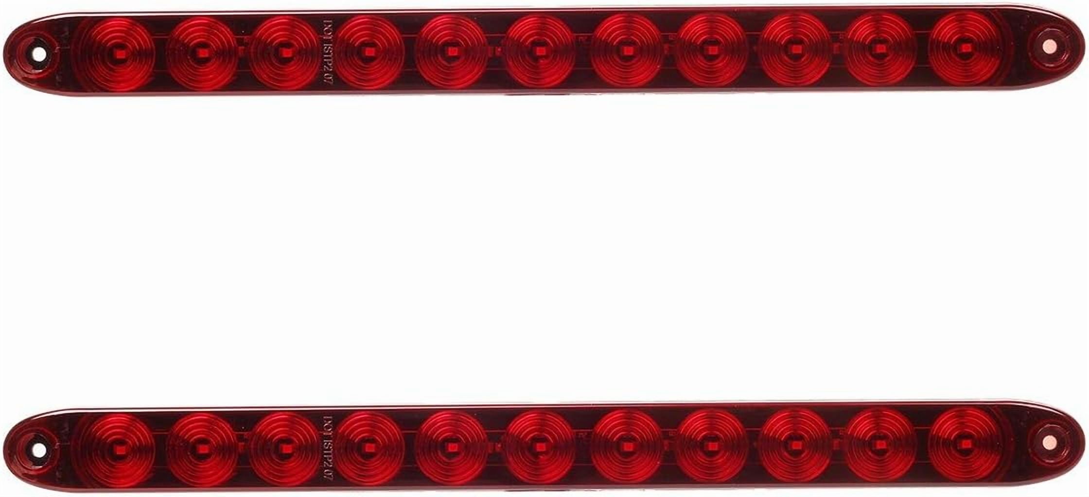 2 count Red 15" 11 Trailer Light Bar Sealed Stop Turn Tail Park Third ...