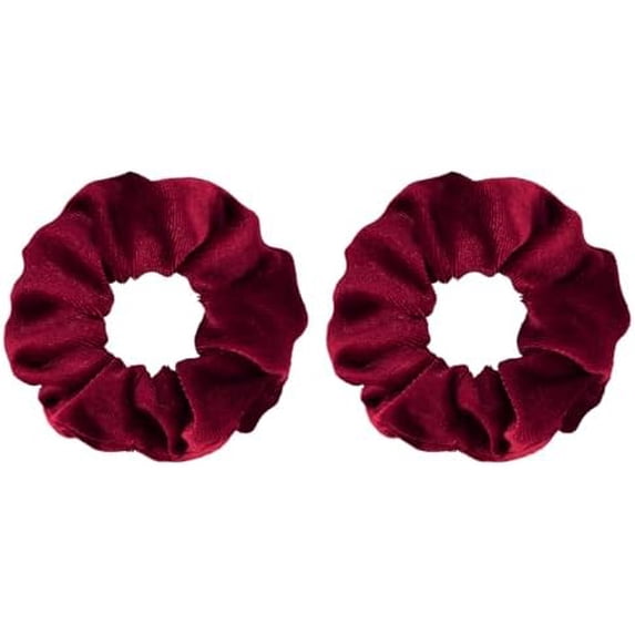 2 count Red Hair Scrunchies for Women Girls Thick Hair Ties Fashion ...