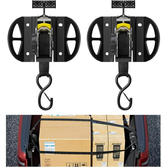2 count Retractable Ratchet Straps,Compatible with 2015-2025 F150 ...
