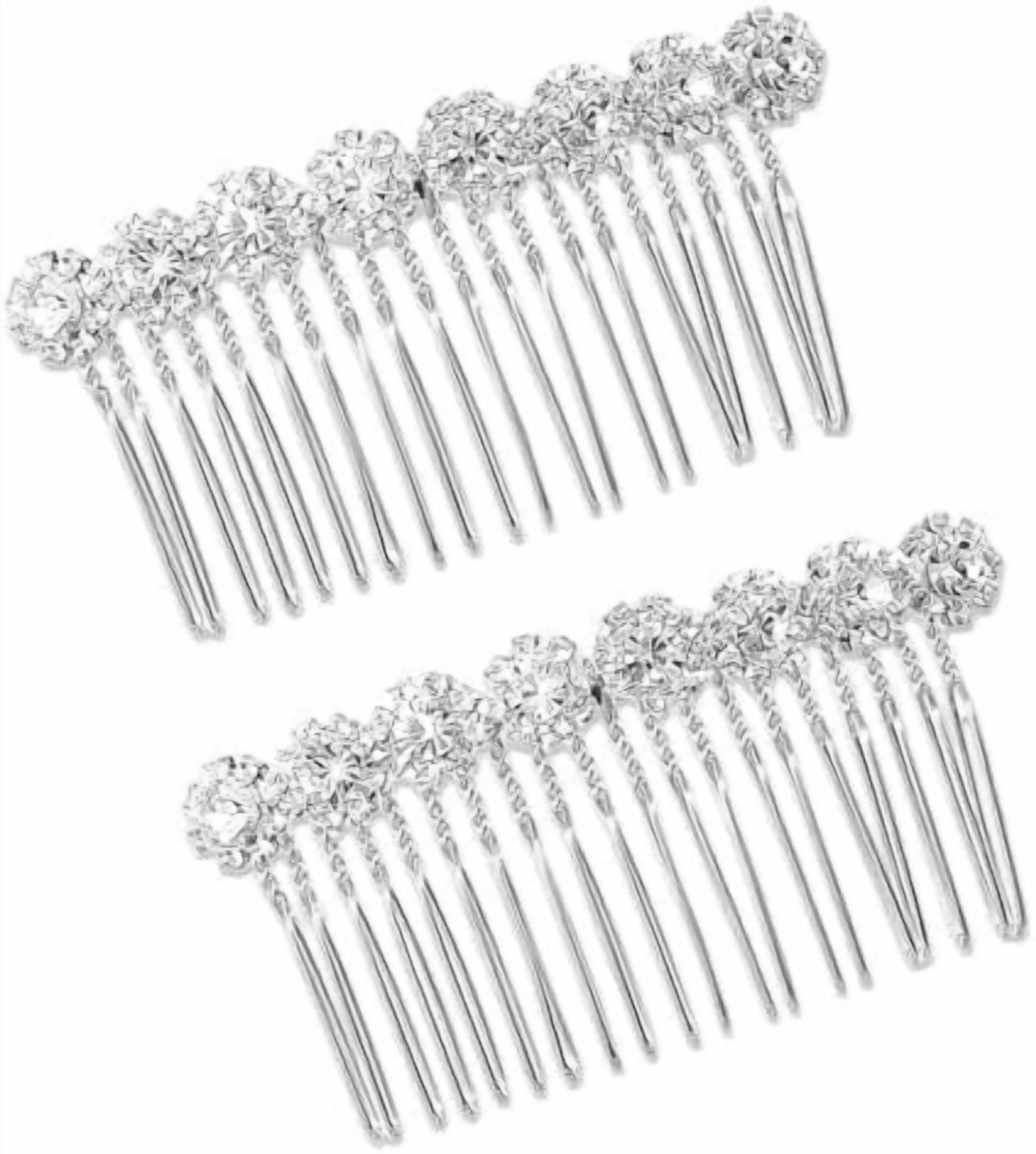 2 count Rhinestone Side Hair Combs Alloy Hair Comb Hairs Combs for ...