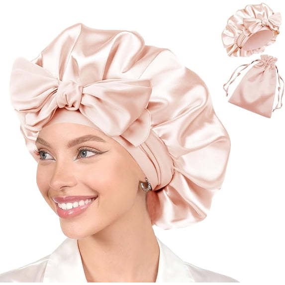 2 count Satin Bonnet Silk Bonnets Womens Hair Bonnet For Sleeping ...