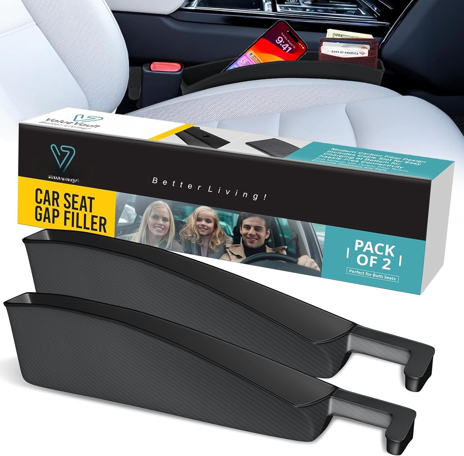 2 count Seat Gap Filler Organizer, Universal Gap Filler for , SUVs ...