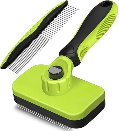 2 count Self Cleaning Slicker Brush & Comb - Friendly Deshedding Tool ...