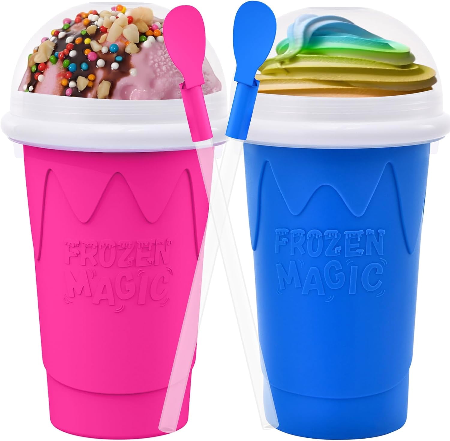2 count Slushie Maker Cup-500ml DIY Magic Quick Frozen Smoothies Cups ...