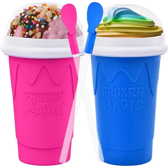 2 count Slushie Maker Cup-500ml DIY Magic Quick Frozen Smoothies Cups ...
