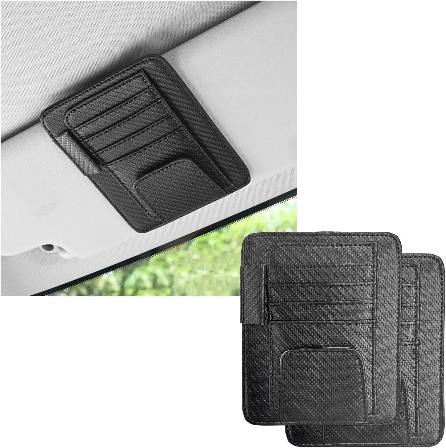2 count Small Leather Sun Visor Organizer, Multifunctional Visor ...