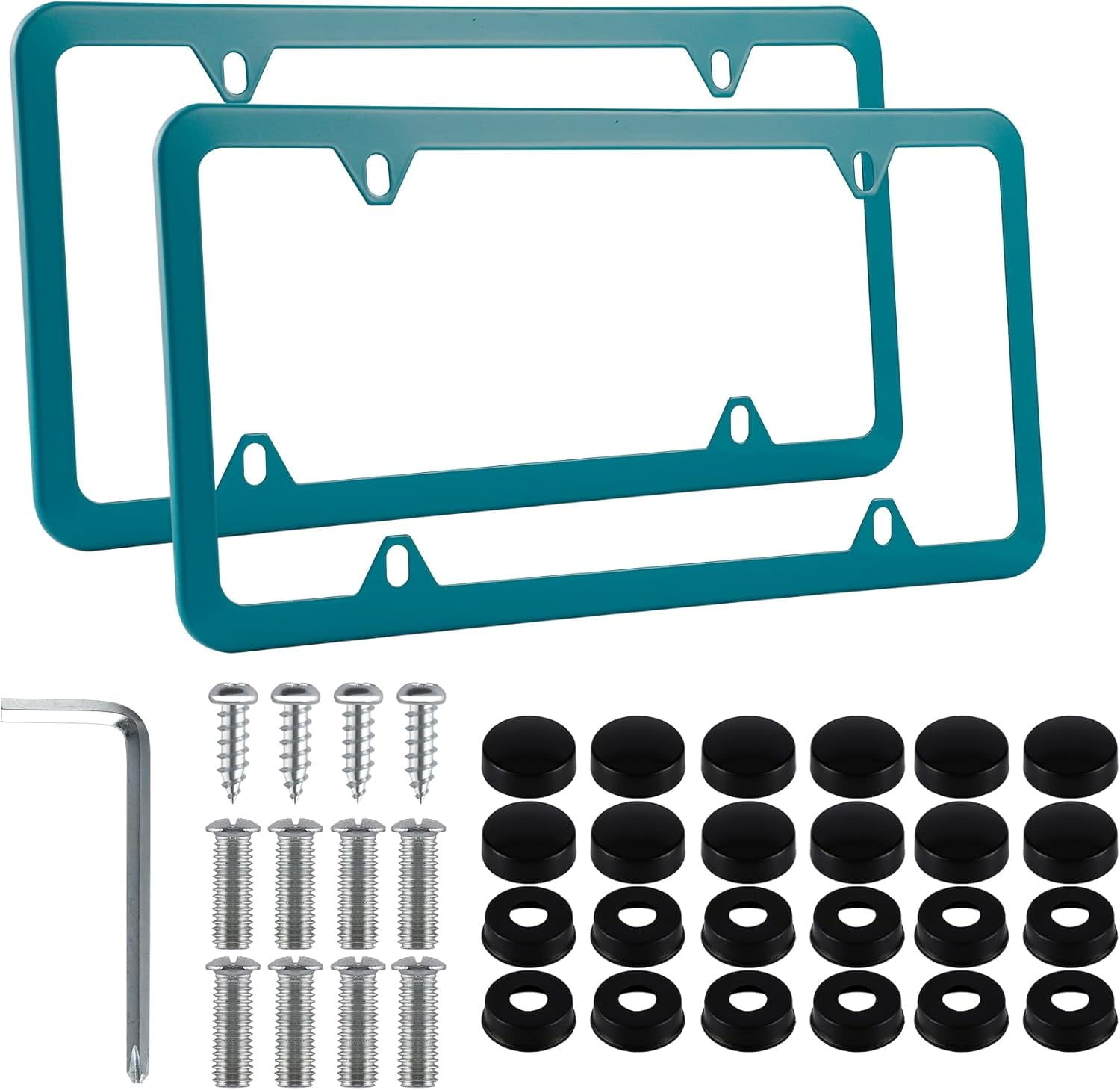 2 count Stainless License Plate Frames, 4 Holes Licence Plate Covers ...