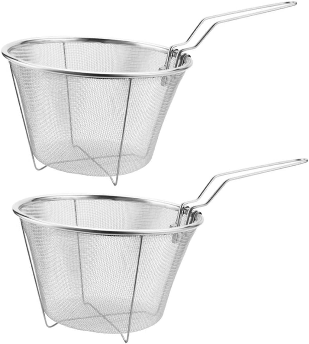 2 count Stainless Steel Heat-resistant Frying Baskets Drain Baskets for ...