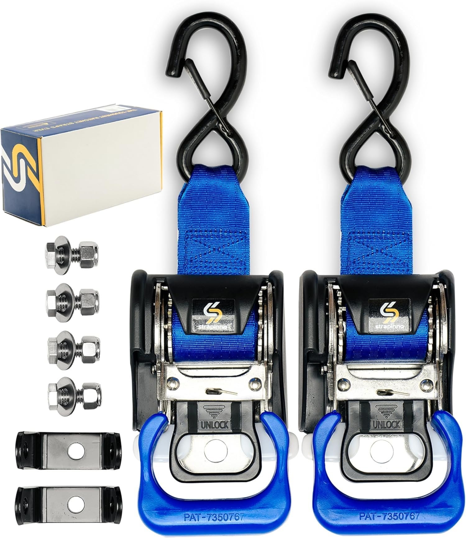 2 count Stainless Steel Retractable Ratchet Straps (1 7/8 in x 4 ft ...