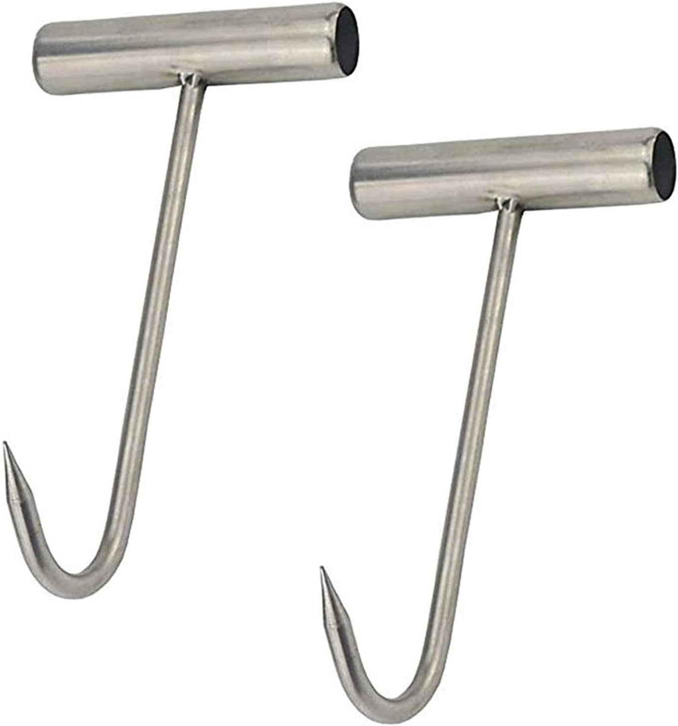2 count Stainless T Hooks T-Handle Meat Boning Hook for Kitchen Butcher ...