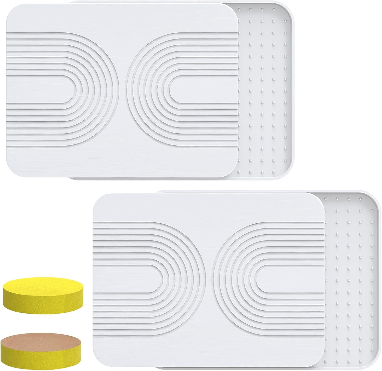 2 count Stone Dish Drying Mat & Mat for Kitchen Counter - Diatomaceous ...